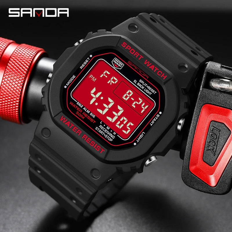 Sanda Kids Digital Sports Watch | 50m Waterproof Youth Watch AU